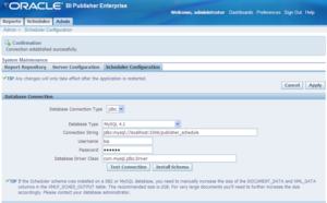 Configure BIEE BI Publisher Scheduler with MySQL - Bravery Family